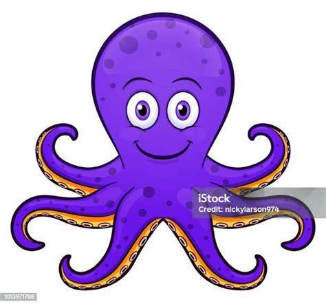 Vector Gurita Kartun Desain Ungu Ilustrasi Stok Unduh Gambar Sekarang