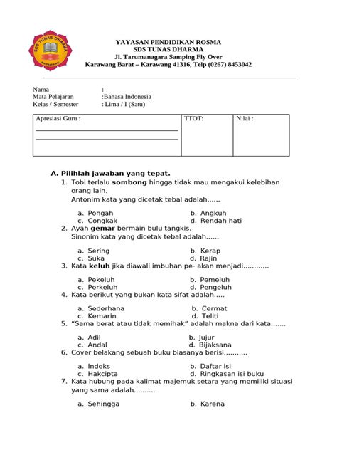 Soal Buat Pts Do Pdf