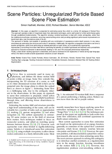 pdf scene particles unregularized particle based scene flow estimation