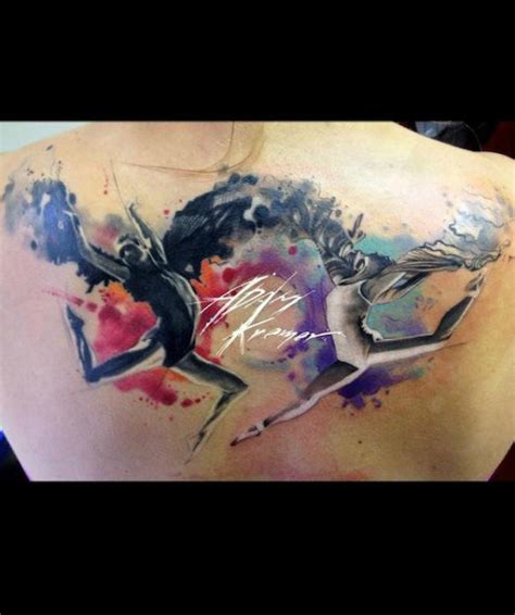 Ballet Dancers Aquarelle Tattoo By Adam Kremer Best Tattoo Ideas Gallery