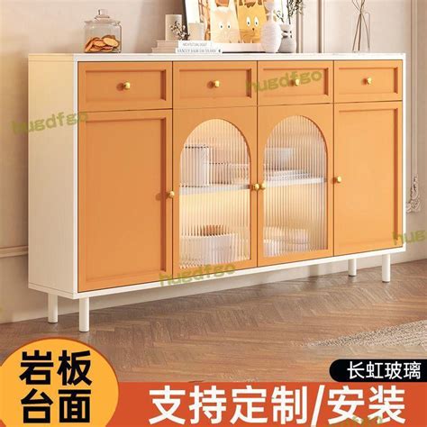 【現貨免運】餐邊櫃靠牆小戶型廚房儲物櫃客廳茶水櫃新中式奶油風收納柜子 露天市集 全台最大的網路購物市集
