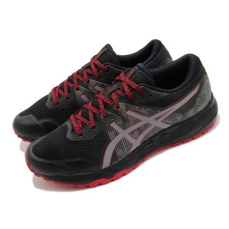Asics 慢跑鞋 Gel Scram 6 運動 男鞋 亞瑟士 路跑 緩震 野跑鞋 亞瑟膠 黑 紅 1011a850001 慢跑鞋