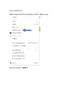 Quiz Using Google Forms No GRADING REQUIRED Direction Access