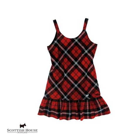 《紅黑格》下擺荷葉剪接格紋洋裝 Scottish House【ag3106】 休閒洋裝 Yahoo奇摩購物中心