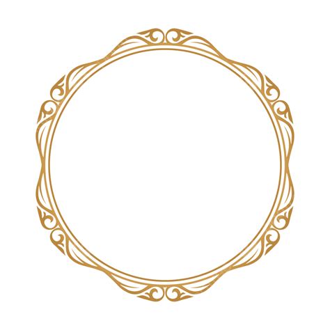 Moldura De Círculo Dourado Com Design Vintage De Ornamento Floral De
