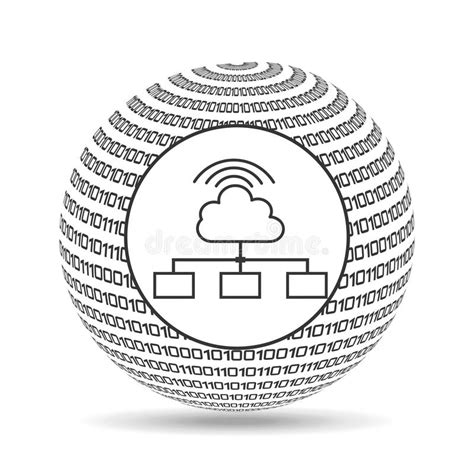 Globe Binary Concept Cloud Connected Data Stock Vector Illustration