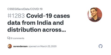 Covid Cases Data From India And Distribution Across States Issue Cssegisanddata