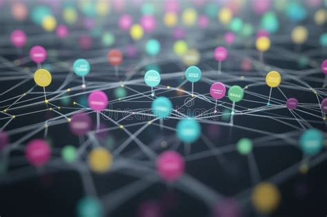Colorful Network Diagram Showing Connections Between Data Points And