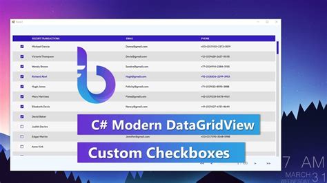 C Tutorial ~ Modern Datagridview With Custom Checkbox Column ~ Bunifu Framework Youtube