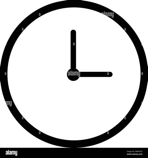 Simple Time Clock Analog Vector Icon Watch Symbol Stock Vector Image