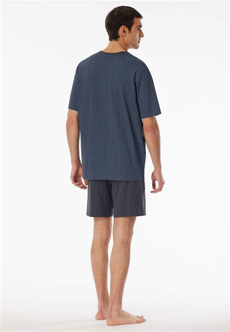 Pyjama Court Poche Poitrine Graphite Imprimé Comfort Essentials
