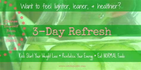 Jumpstart Weight Loss 3 Day Diet Cleanse Inspiring Weight Loss