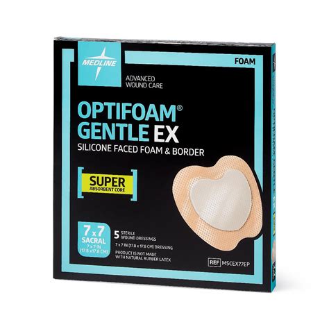 Medline Optifoam Gentle Ex Sacrum Foam Dressing 7 X 7