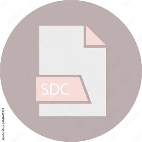 Sdc File Format Icon Space In Shapes And Circular Shape Outside Stock