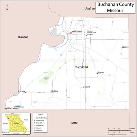 Buchanan County Map Missouri Where Is Located Cities Population