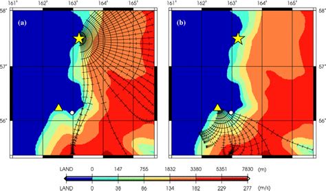 Tsunami Ray Tracing Experiment From Our Relocated Epicenter Black Download Scientific Diagram