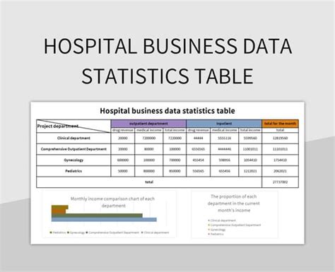 Hospital Business Data Statistics Table Excel Template And Google