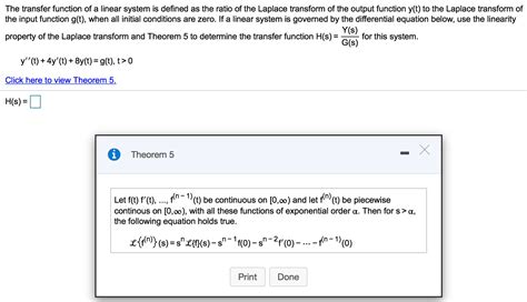 Solved The Transfer Function Of A Linear System Is Defined Chegg