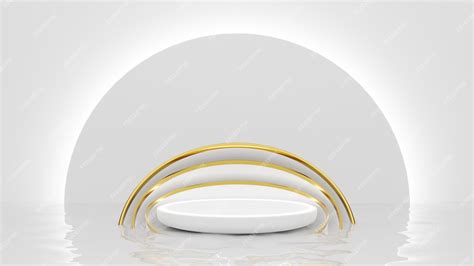 3d 기하학적 모양은 최소한의 장면 연단 쇼케이스 상점 전면 디스플레이 모형 케이스 및 빈 공간이 있는 코스메틱 프리미엄 제품 프레젠테이션 배치를 위한 무대에서 렌더링