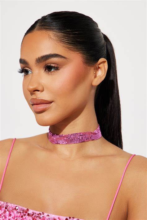 Retro Babe Choker Necklace Pink Fashion Nova Jewelry Fashion Nova