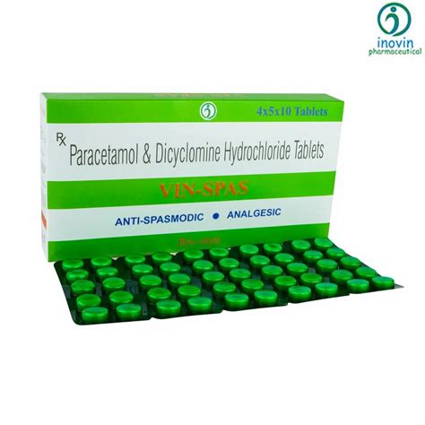 Dicyclomine 20mg Paracetamol 325 Mg Tablet At 1000 Box In Chandigarh