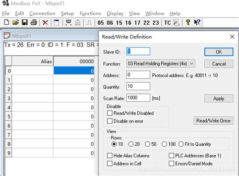 使用modbuspoll与modbus slave进行tcp连接和串口连接 modbus slave tcp csdn博客
