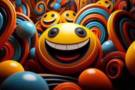 Premium Ai Image A Smiley Face Surrounded By Colorful Swirls