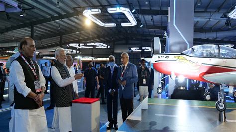 Pm Modi Unveils Indigenous Trainer Aircraft Htt 40 Designed
