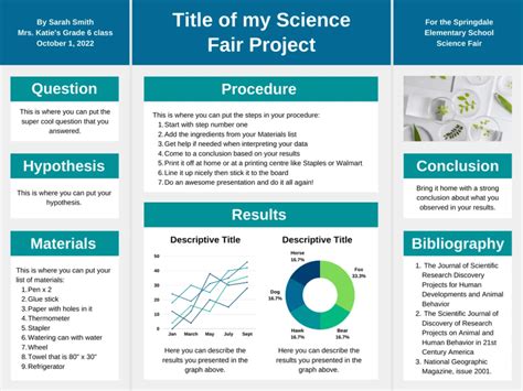 Science Fair Poster Template Design For A 48x36 Display Board