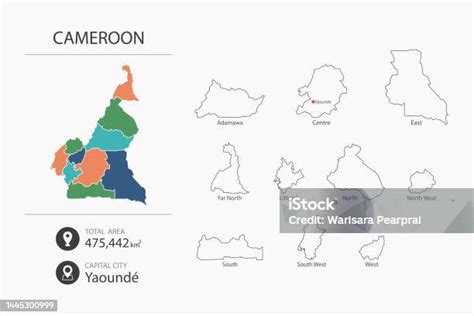詳細な国の地図とカメルーンの地図都市総面積首都のマップ要素 アイコンのベクターアート素材や画像を多数ご用意 アイコン アイデア