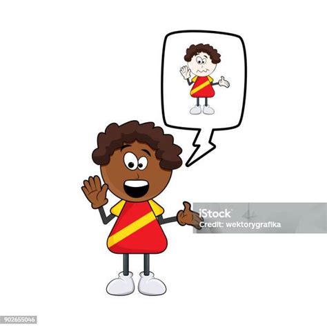 화이트 디자인 흰색 배경에 고립 된 것에 대해 생각 하는 연설 거품과 블랙 아프리카 소년 만화 개념에 대한 스톡 벡터 아트 및 기타 이미지 Istock