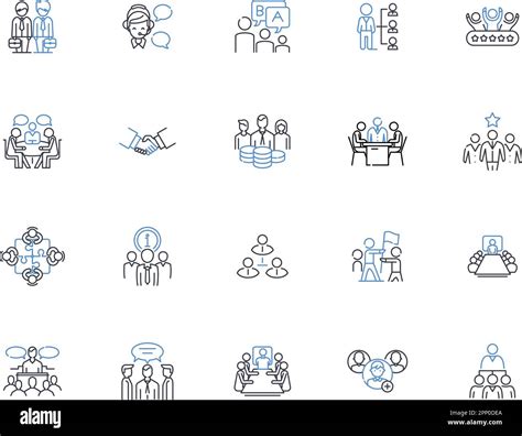 Fellowship Line Icons Collection Camaraderie Friendship Companionship Unity Bond