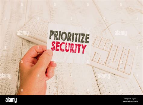 Writing Note Showing Prioritize Security Business Concept For Designate Security Risk As More