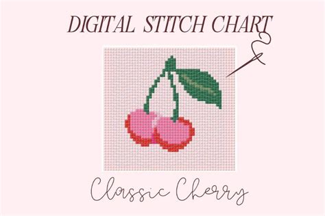 Modern Cherry Needlepoint Pattern Pdf Graphic By Cotswoldcodesigns