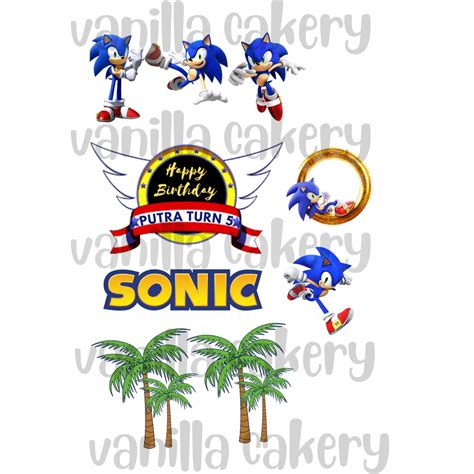 Kek Topper Sonic Sonic Blue Kartun Topper Harijadi Sonic Shopee Malaysia