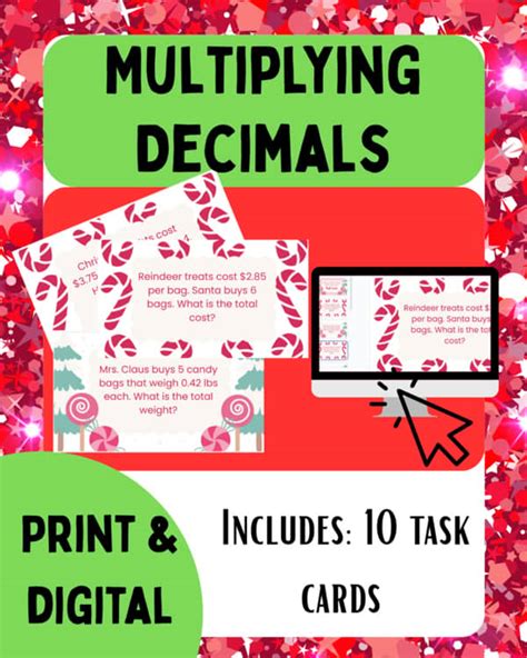 Multiplying Decimals Task Cards Christmas Theme By The Cool Calm Classroom