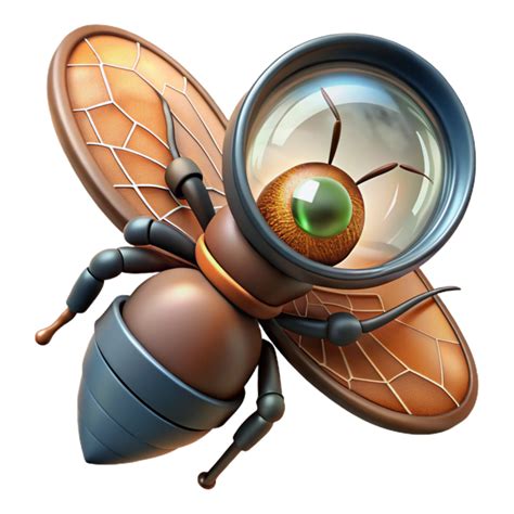 Extraordinary Vintage Giant Insect Through Cracked Microscope Lens Isolated Detailed 58026400 Png
