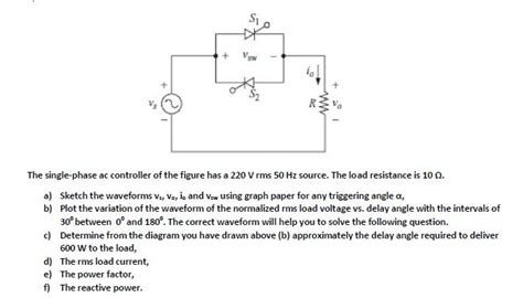 Solved W The Single Phase Ac Controller Of The Figure Has