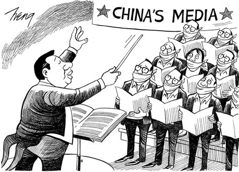 閉嘴「唱」讚歌的中國媒體（漫畫） 紐約時報中文網