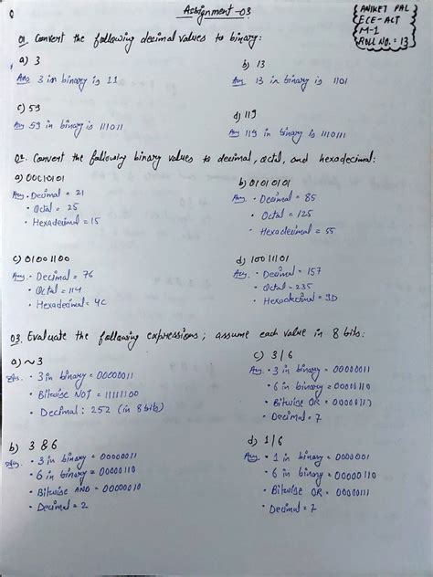 Assignment 03 Aniket Pal Ece Act M 01 Roll Number 13 Pdf