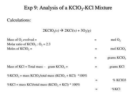 Ppt Exp 9 Analysis Of A Kclo 3 Kcl Mixture Powerpoint Presentation