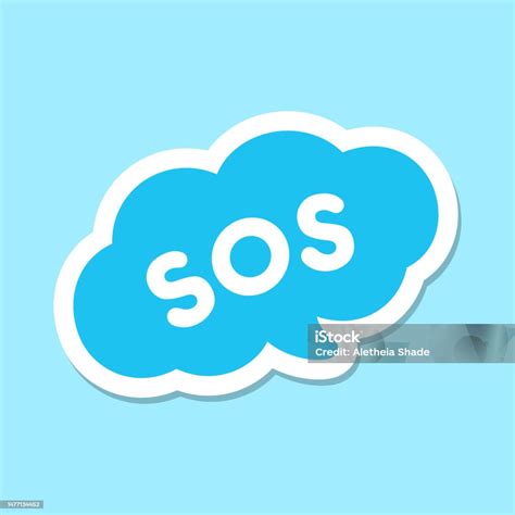 Sos 긴급 경보 음성 풍선 아이콘입니다 귀여운 검은 텍스트 글자 벡터 그림입니다 Brand Name Online