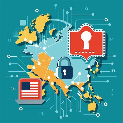 Premium Vector Map Of Denmark Illustration With Lock And Binary Code
