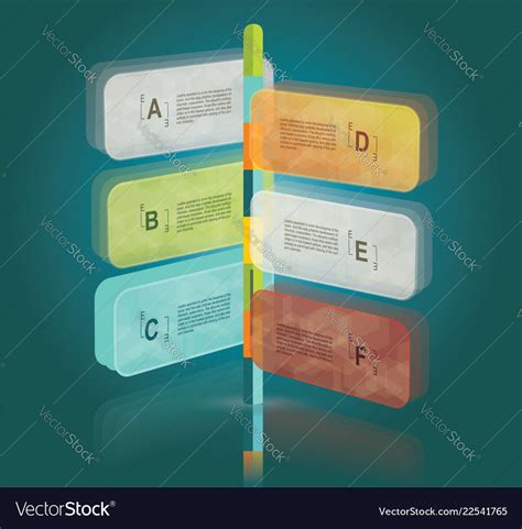 Diagram Template Of Multidirectional Pointers Vector Image