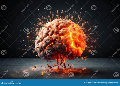 Human Brain Explodes With Ideas Concept Think Differently Creative Stock Illustration