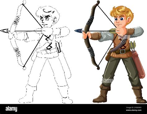 Two Archers Aiming With Bows And Arrows Stock Vector Image And Art Alamy
