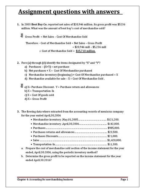 assignment questions with answers pdf debits and credits income