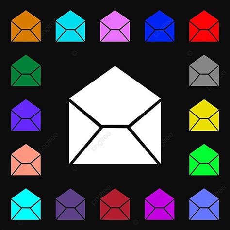 Símbolos Vectoriales Coloridos Para El Diseño De Correo Y Sobre Icono