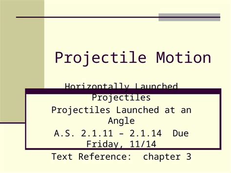 Pptx Projectile Motion Horizontally Launched Projectiles Projectiles
