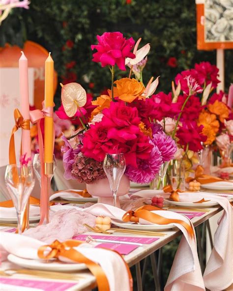 Bridal Shower Style Pink And Orange Engagement Party Pink And Orange